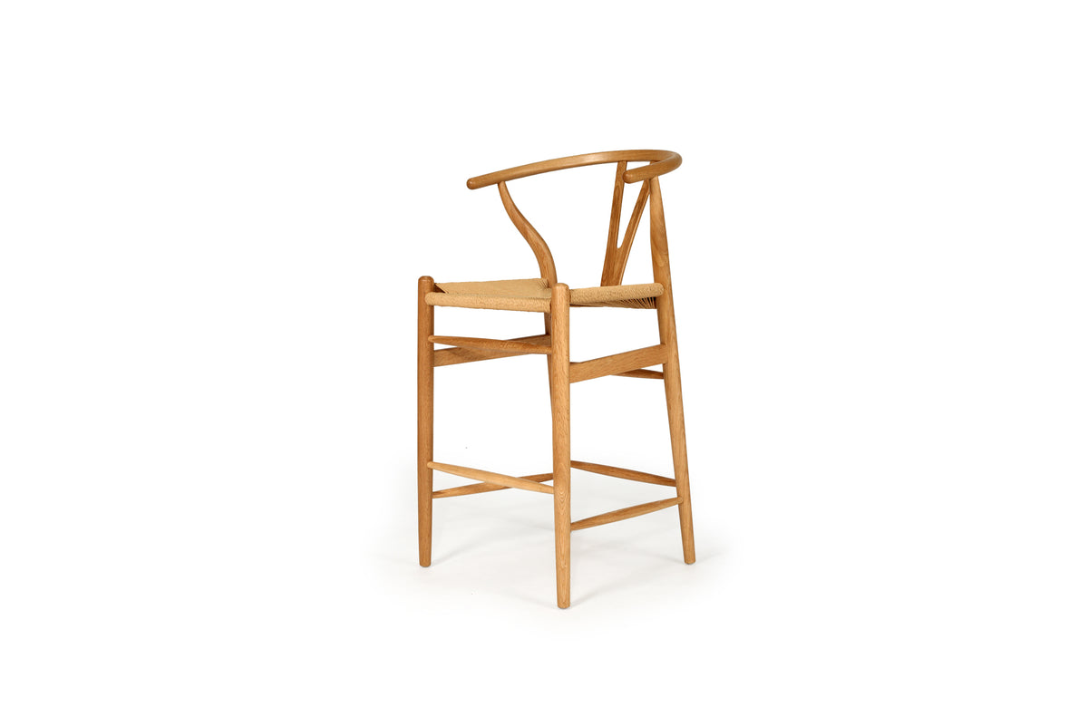 Hans Wegner Wishbone Replica Counter Stool 65cm – Natural Oak