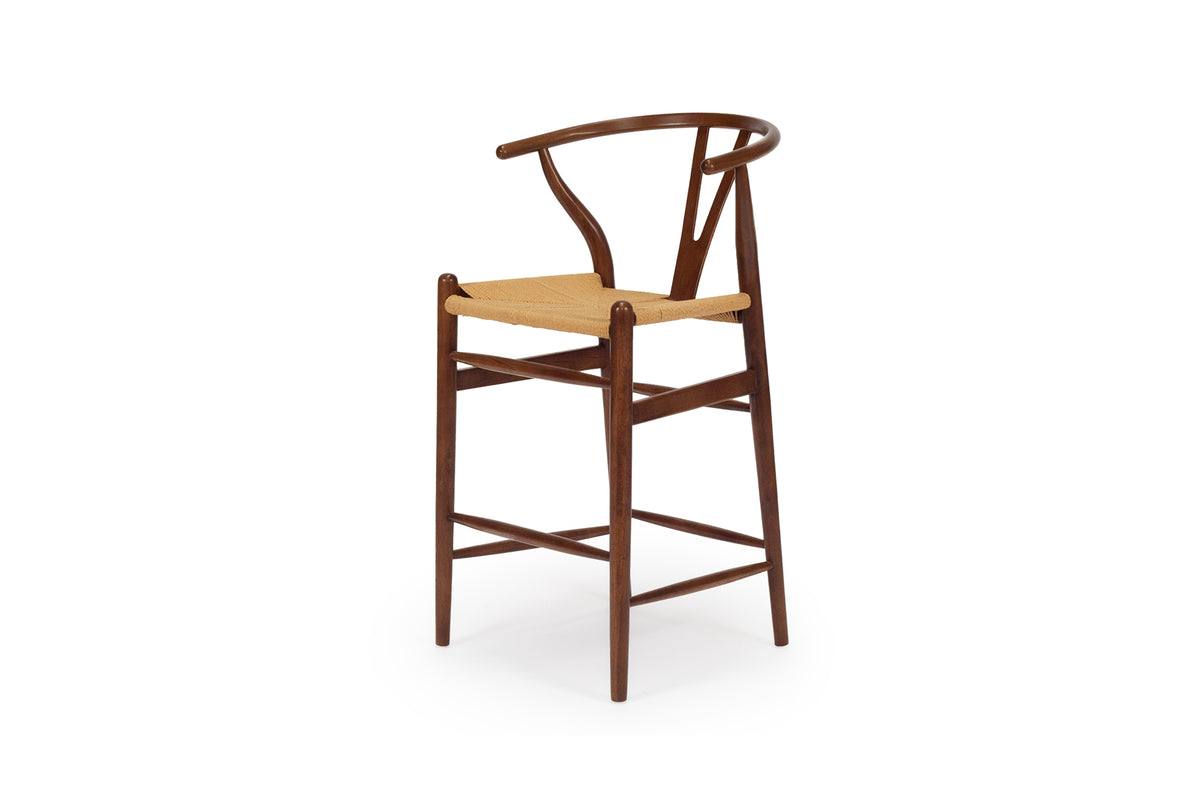 Hans Wegner Wishbone Replica Counter Stool 65cm – Walnut — Arima Homewares