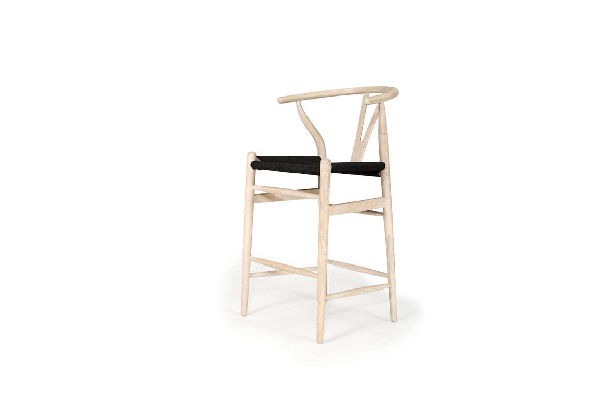 Hans Wegner Wishbone Replica Counter Stool 65cm – White Coastal Oak wi ...